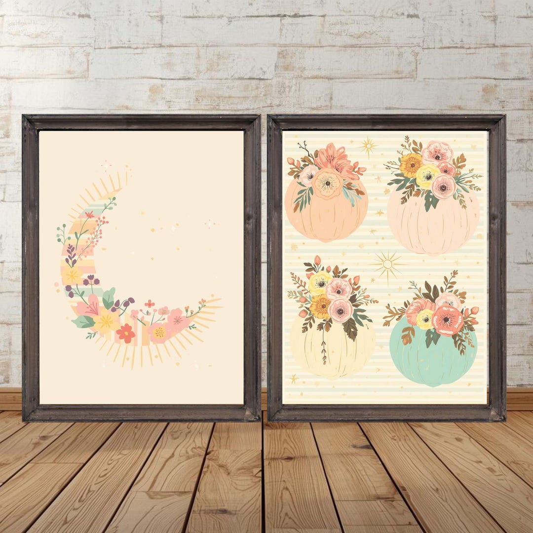 Fall Print Set, Wall Art Digital Download Set 2, Digital Print Set of 2 ...
