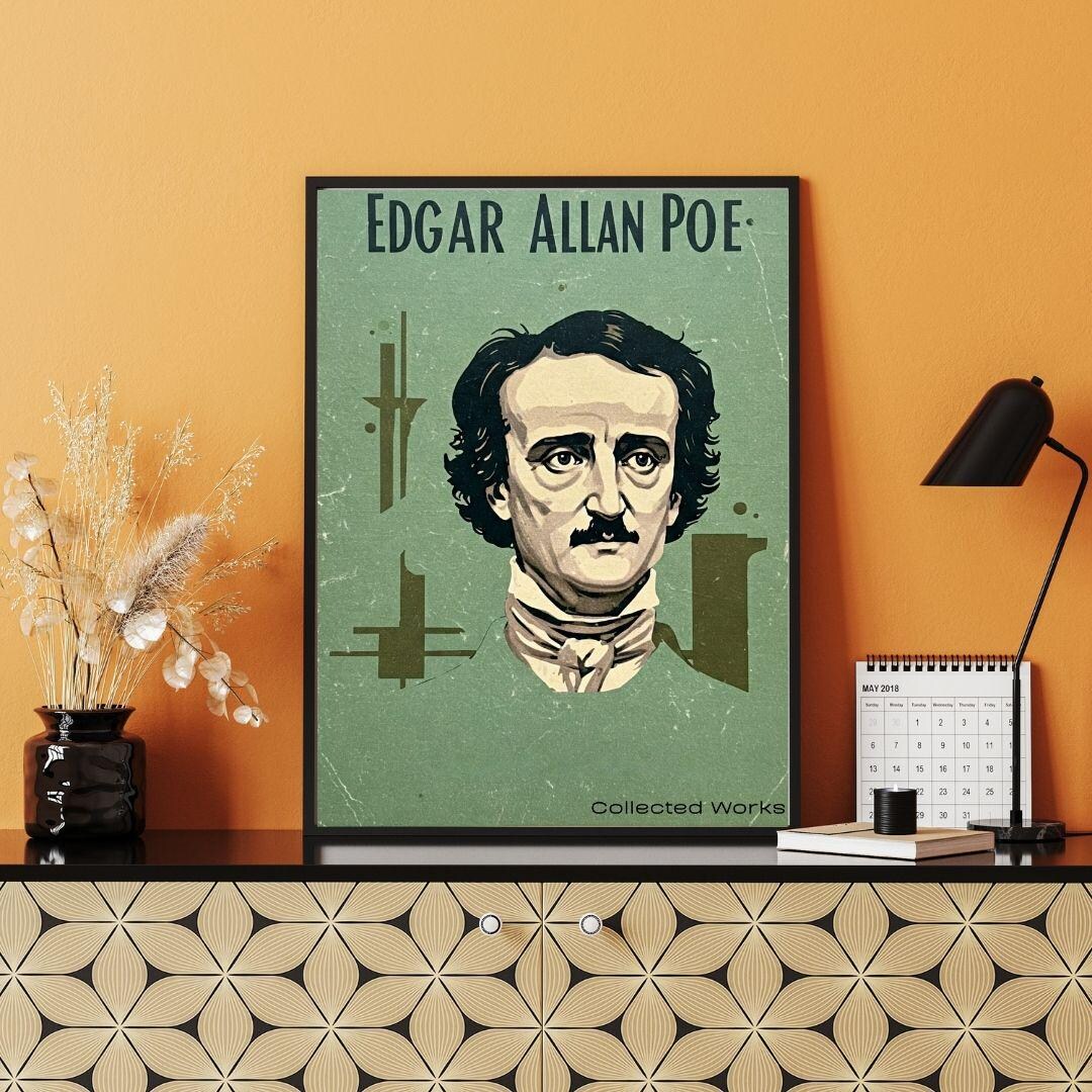 Mid Century Edgar Allan Poe Art Print, Vintage Edgar Allan Poe Print ...