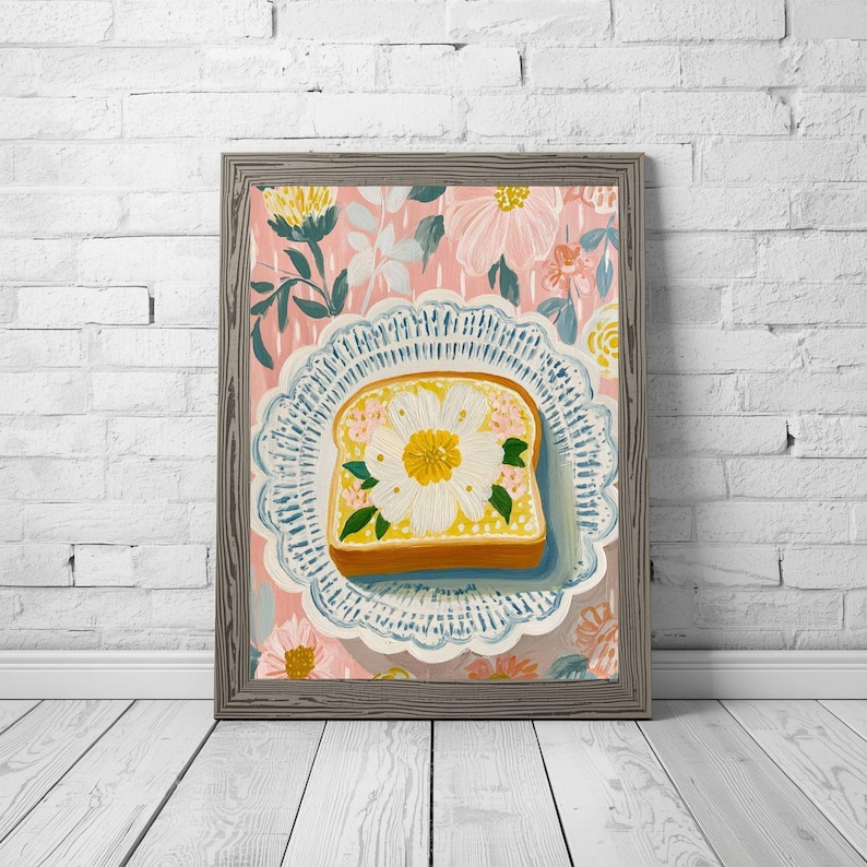 Floral Butter Toast Wall Art | Cute Fairy Bread Canvas Print ...