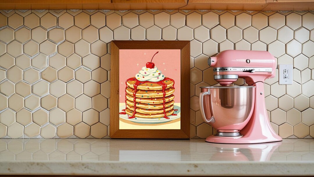 Retro Pancake Print, Mid Century Wall Art, Downloadable Art ...