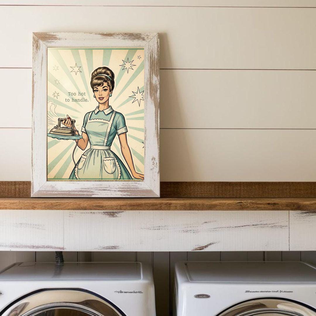 Laundry Room Wall Art, Laundry Room Prints, Vintage Prints, Mid Century ...