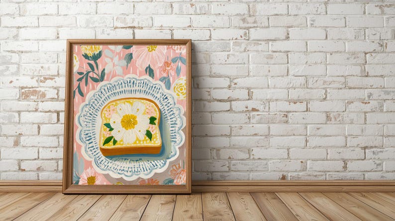 Floral Butter Toast Wall Art | Cute Fairy Bread Canvas Print ...