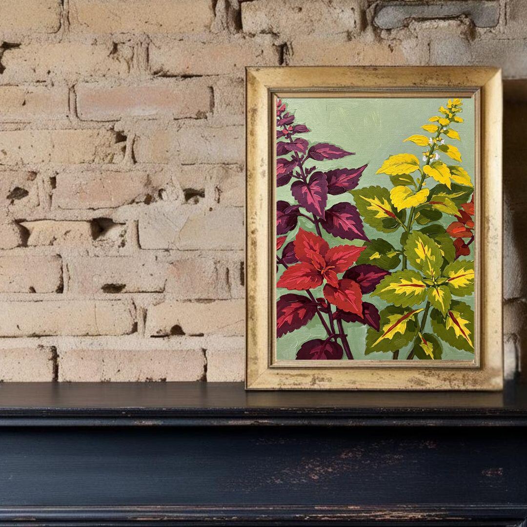 Coleus Art Print, Downloadable Art, Mid Century Wall Art, Downloadable ...