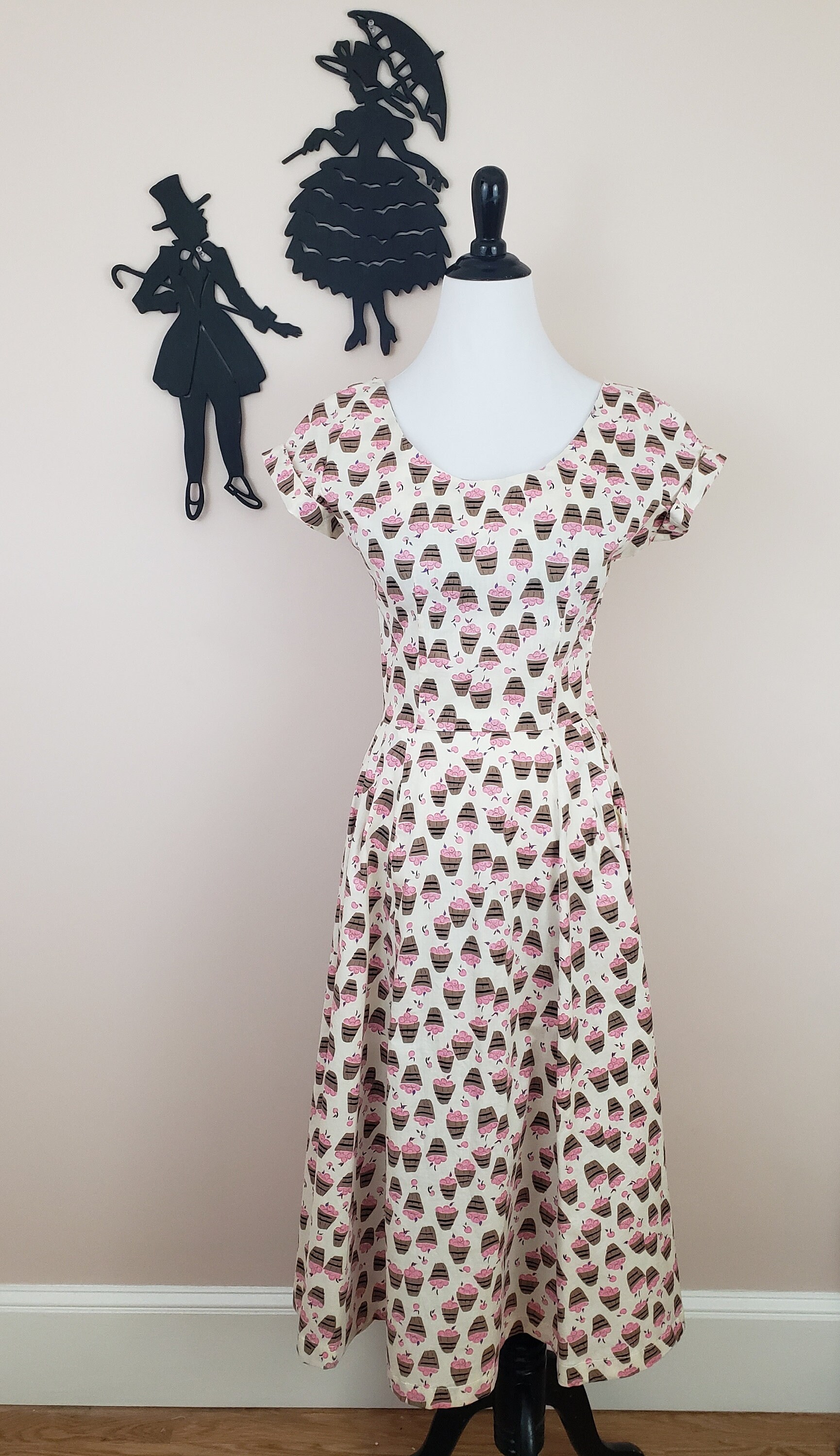 Vintage 1950's Novelty Apple Print Dress / 60s Pink Apple Xs/s - Etsy