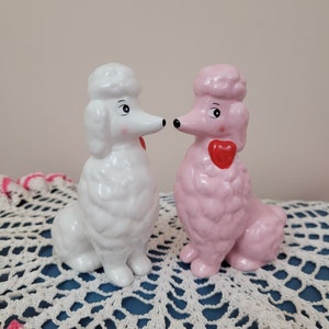 Vintage Inspired Poodles / Set of 2 Spritz Pink Ceramic Dogs - Etsy