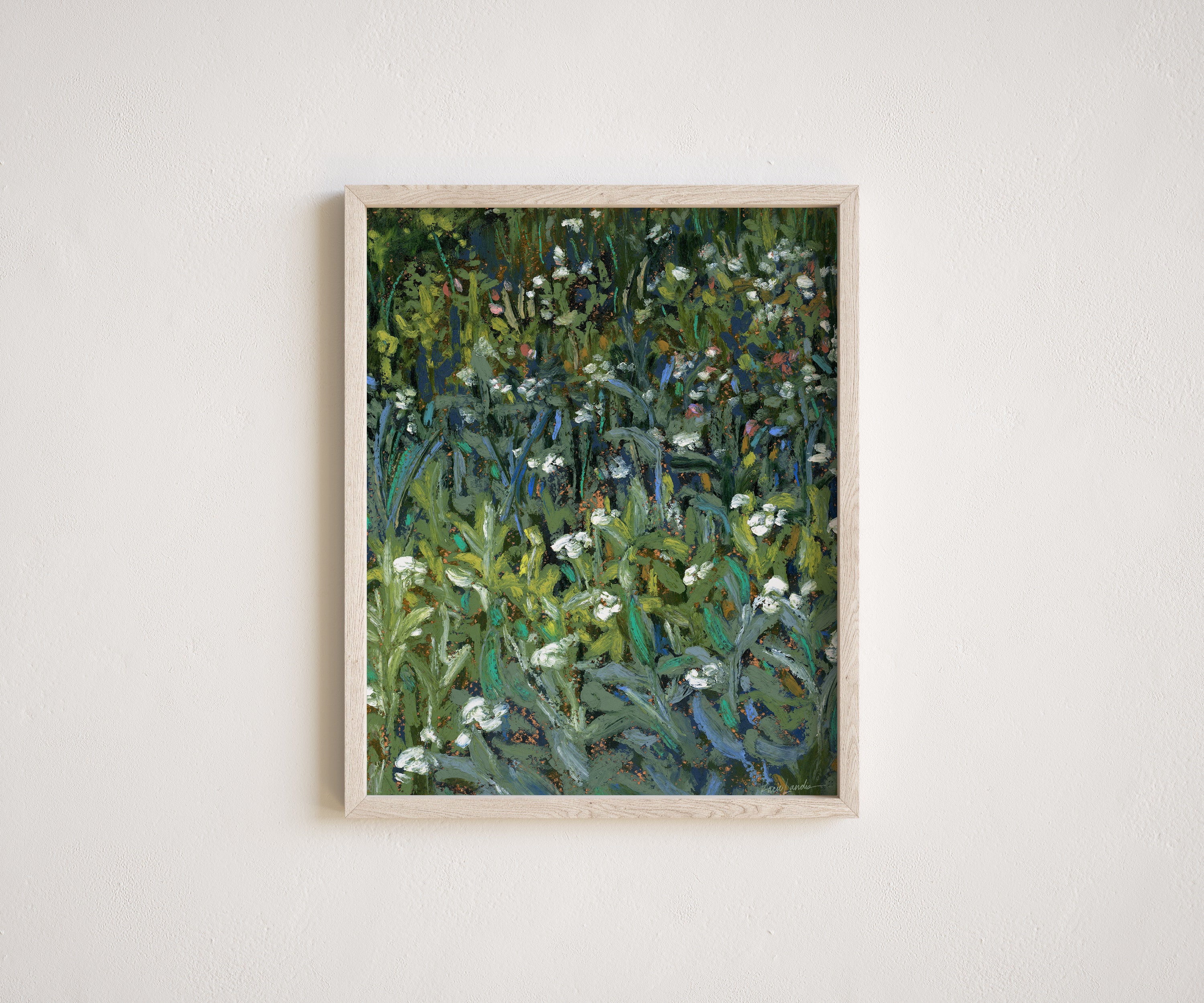Abstract Greenery Painting Floral Wall Art Greenery Wall Art Wildflower ...