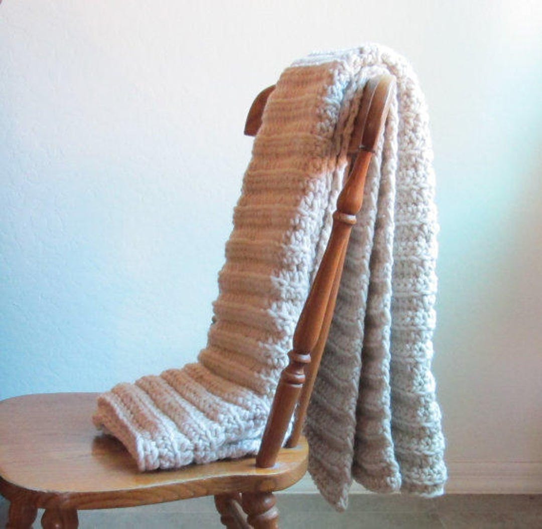 Peruvian Highland Wool Blanket - Crochet Blanket - Chunky Knit Blanket ...
