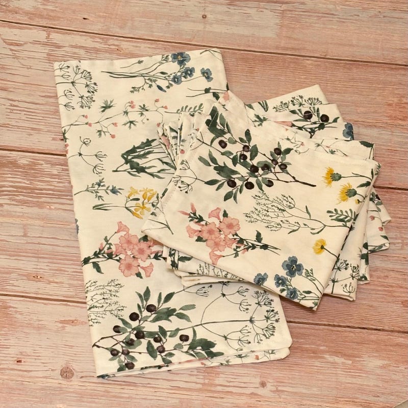 Floral Cloth Napkin - Etsy