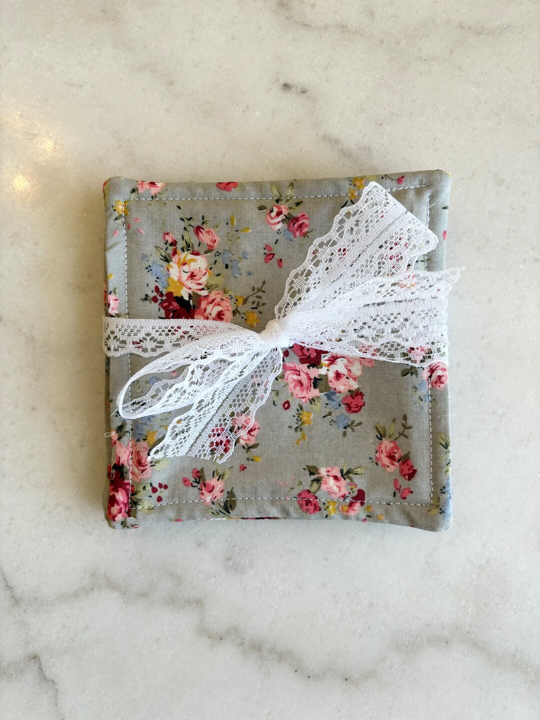 Gray Coasters, Gift Set, Shabby Chic Coaster, Cottage Chic Decor ...