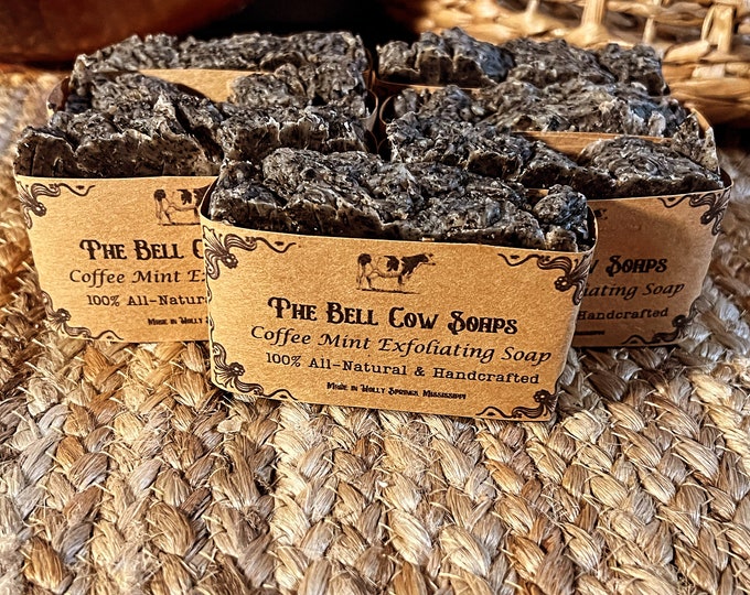 Coffee-mint Exfoliating Soap, Coffee Soap, Mint Soap, Peppermint Soap ...