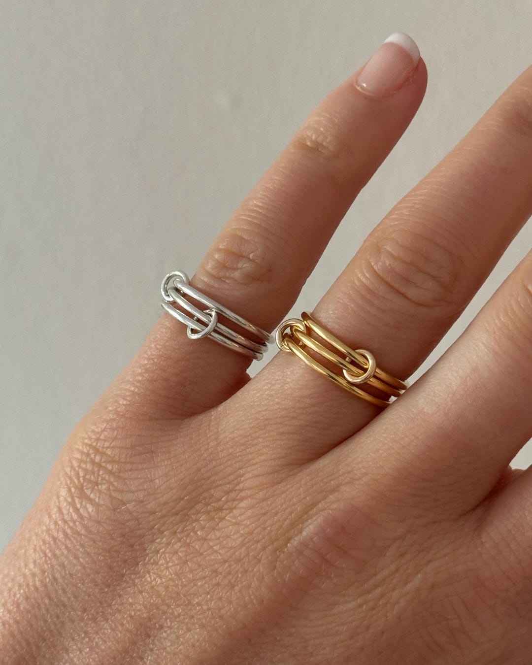 Triumph Ring | 14K Gold Fill and Sterling Silver Interlocking Three ...