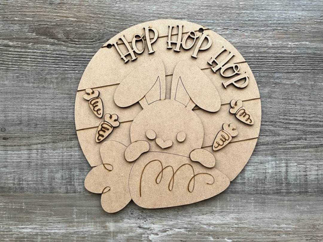 Easter Door Hanger/ Easter Round/ Hop Hop Hop/ Easter Signs/ Easter ...