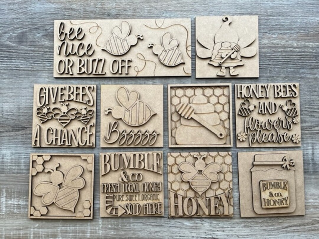 Bee Tiered Tray Signs/ Bee Ladder Signs/ Bee Wall Frame Signs/ Bee ...
