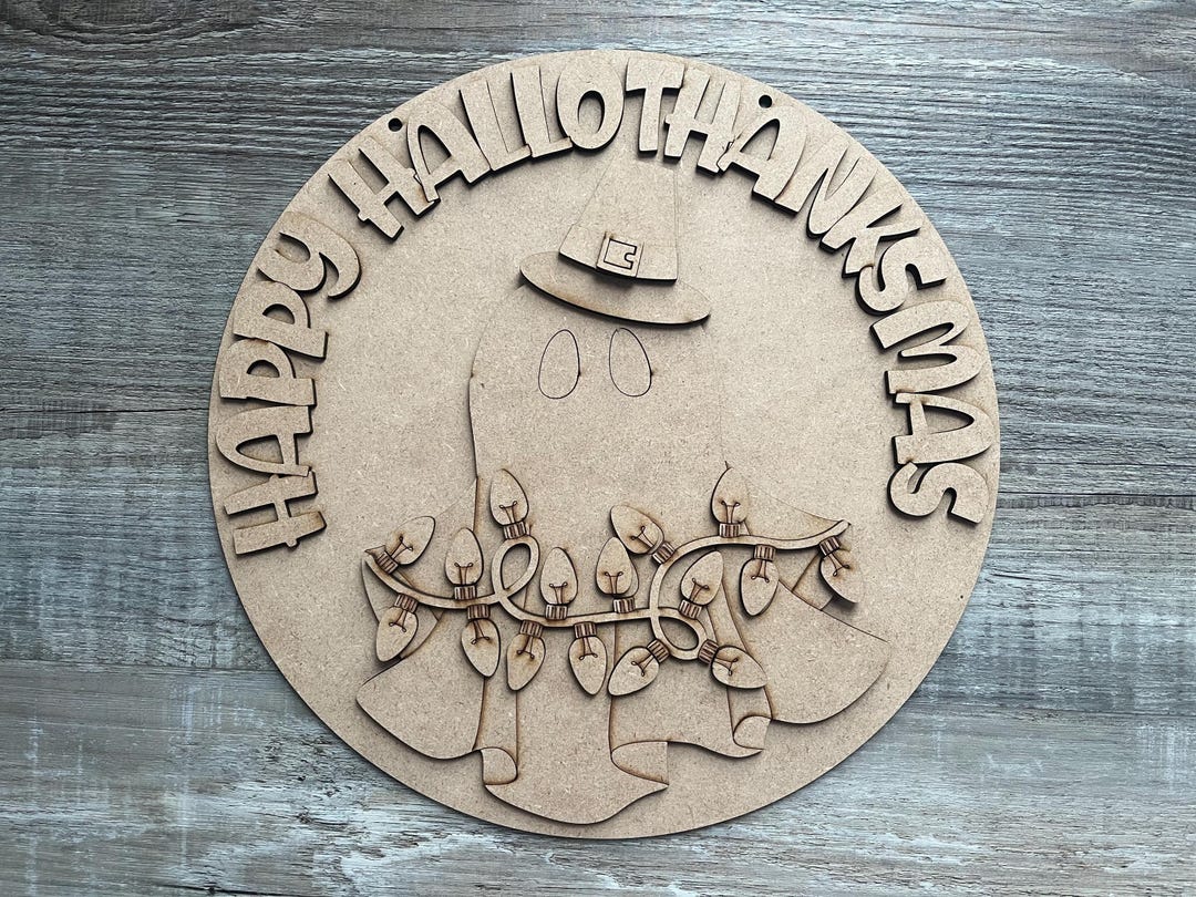 Happy Hallothanksmas Door Hanger/ Happy Hallothanksmas Sign/ Halloween ...