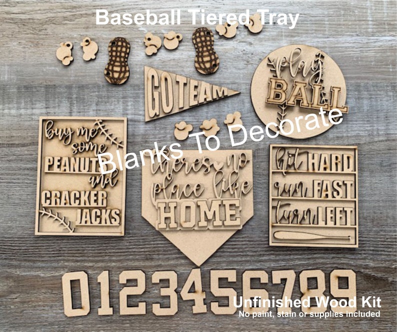 Baseball Tiered Tray/ Unfinished Baseball Tiered Tray Decor/ - Etsy