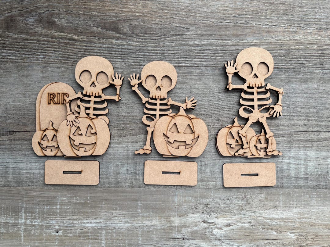 Halloween Skeleton/ Standing Halloween Skeleton/ Halloween Tiered Tray ...