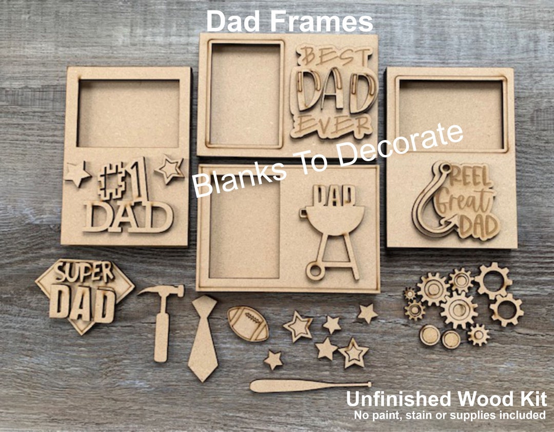 Father's Day Frame Set/ Unfinished Father Frame Set/ Dad Frame Set/ DIY ...