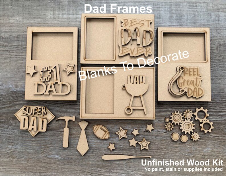 Father's Day Frame Set/ Unfinished Father Frame Set/ Dad - Etsy