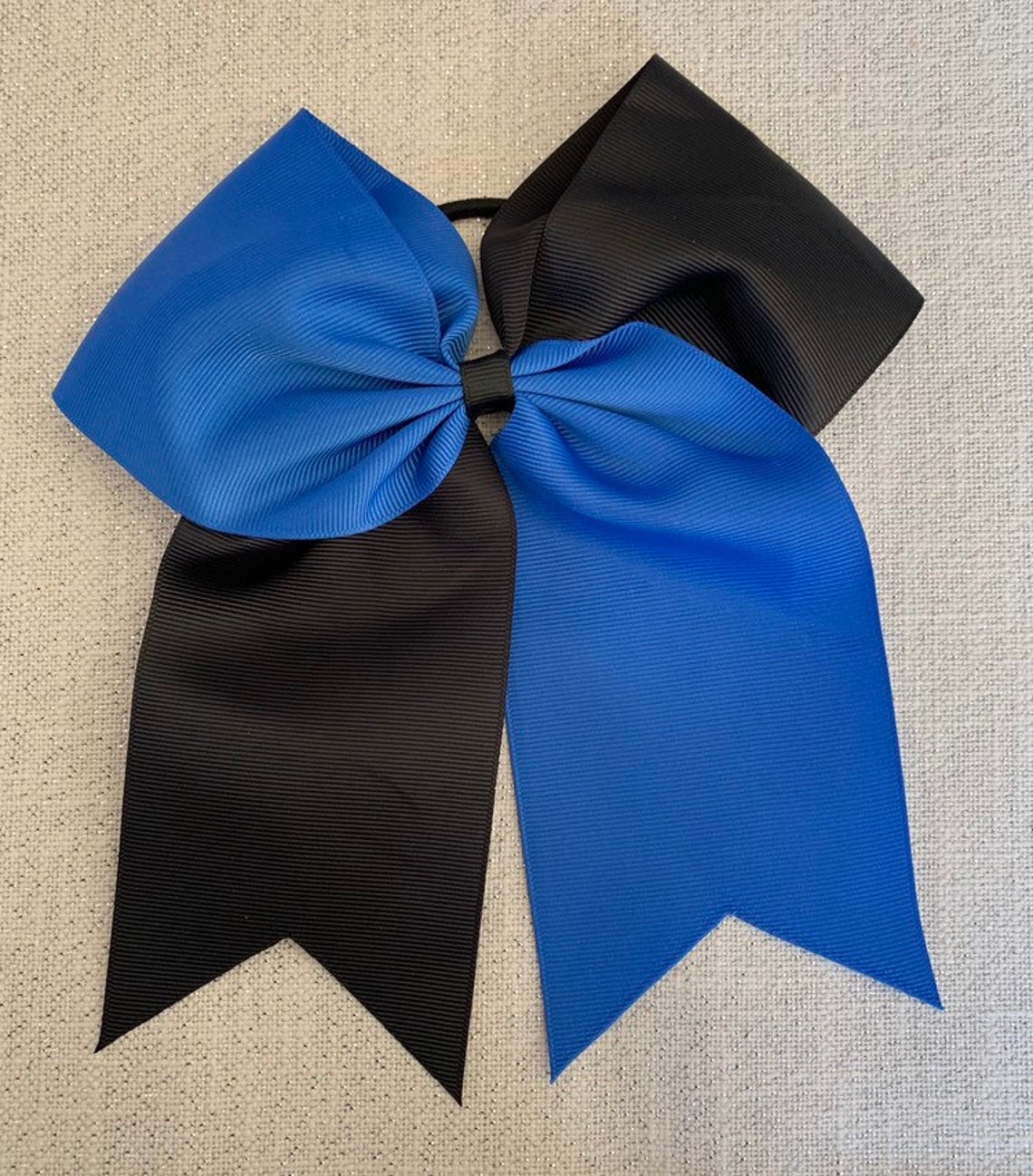 Cheer Bows/ Two Color Royal Blue and Black Cheer Bow/ DIY Decorate This ...
