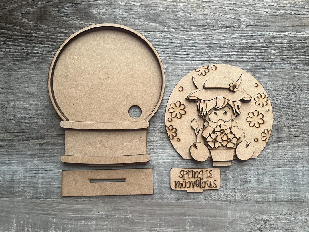 Spring Highland Cow Snow Globe/ Spring Snow Globe/ Interchangeable Snow ...