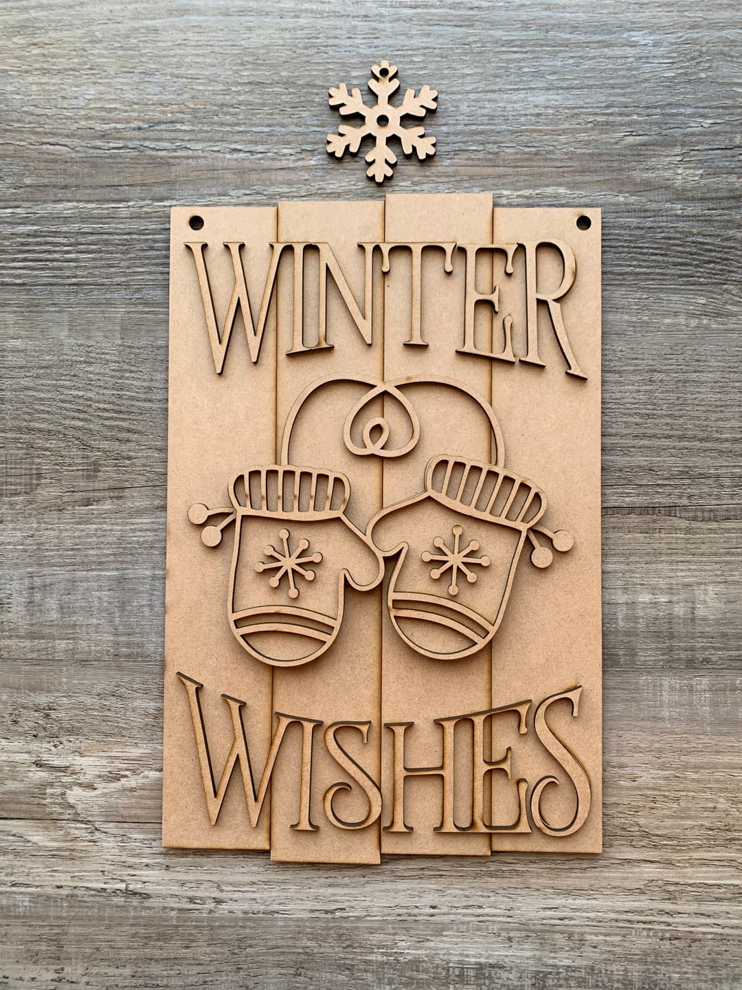 Winter Wishes Door Hanger/ Mitten Door Hanger/ Winter Door Hanger ...