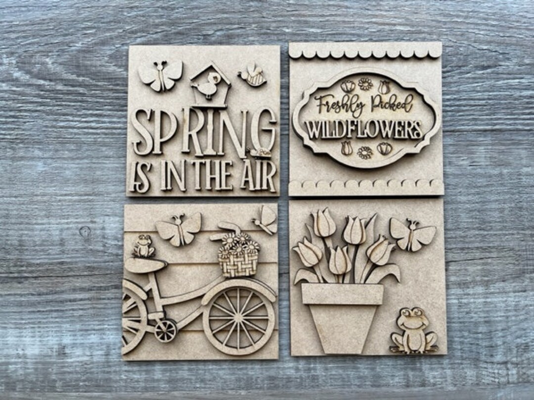 Spring Tiered Tray Signs/ Spring Inserts/ Spring Ladder Inserts/ Spring ...