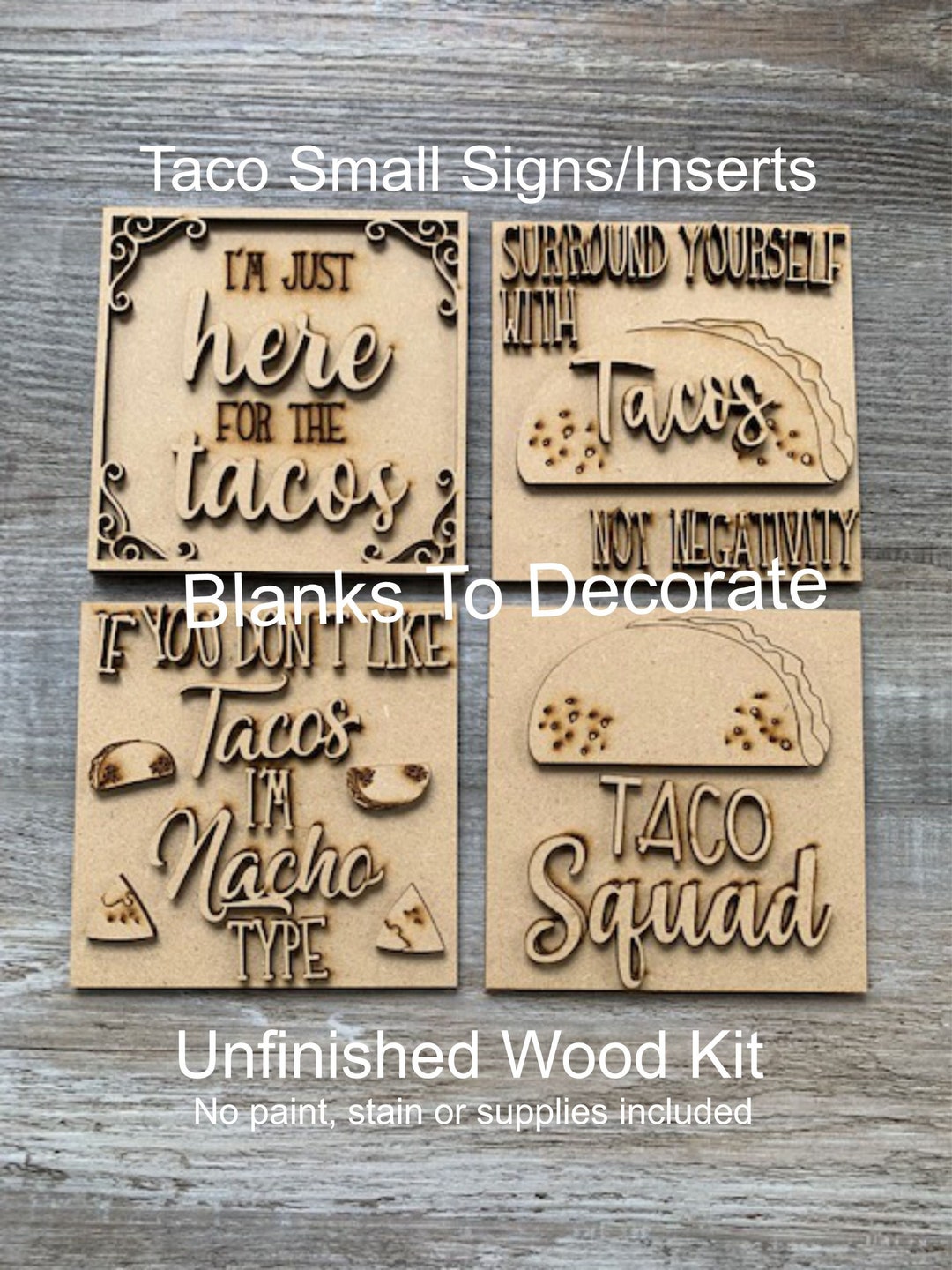 Taco Tiered Tray Signs/ Taco Ladder Signs/ Taco Wall Frame Signs/ Taco ...