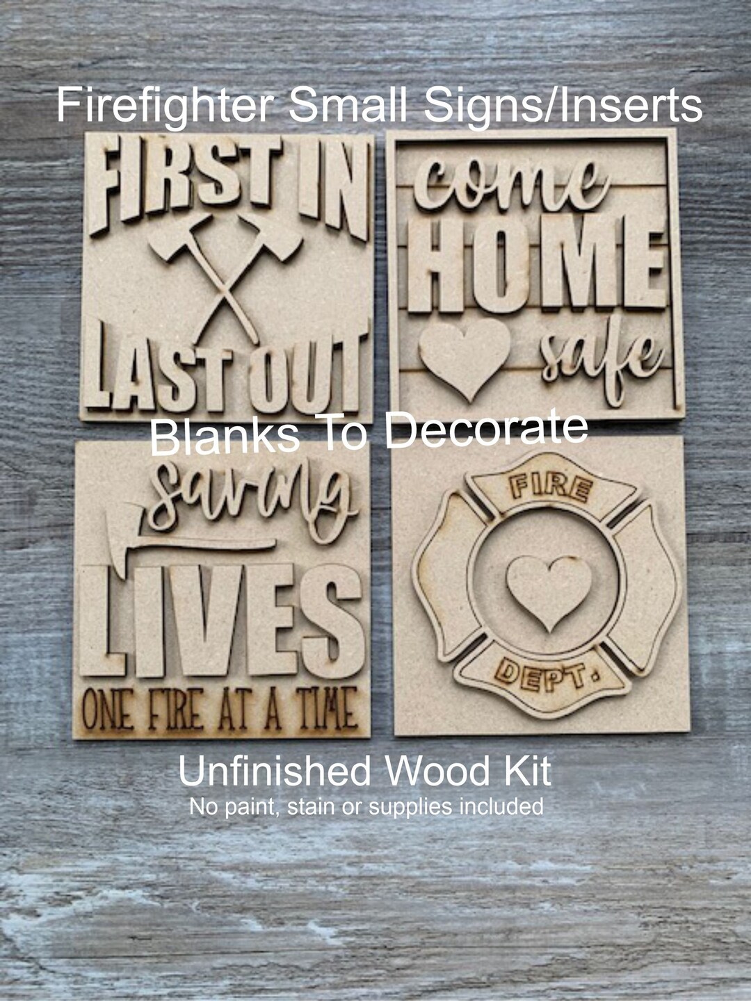 Firefighter Tiered Tray Signs/ Firefighter Ladder Signs/ Firefighter ...