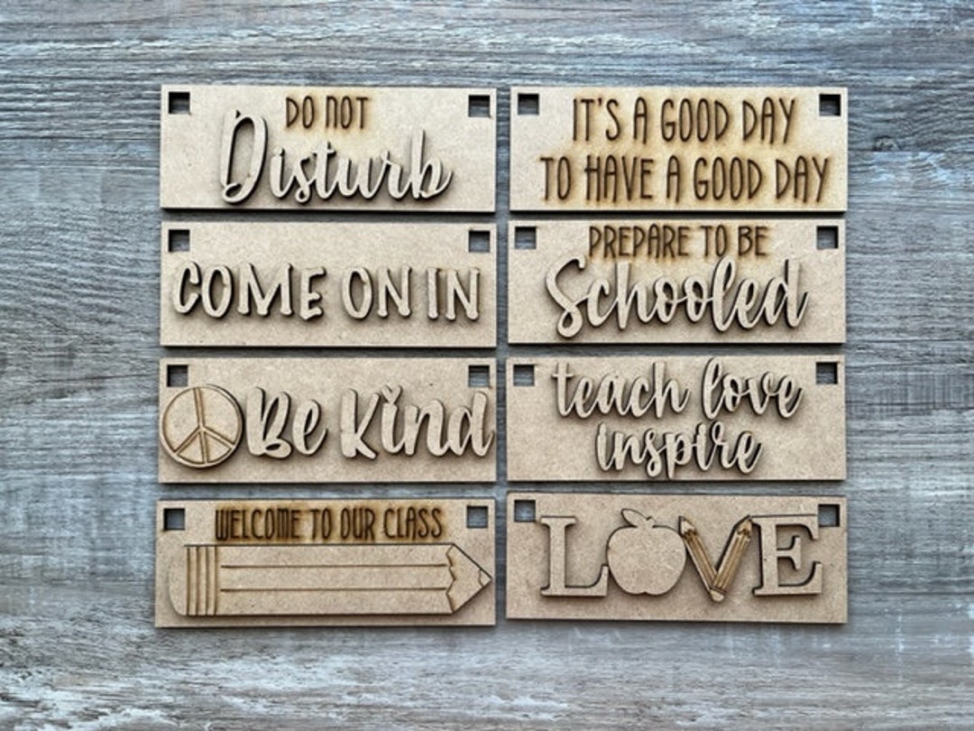 Interchangeable School Signs/ Interchangeable Desk Box Signs/ 8 School ...