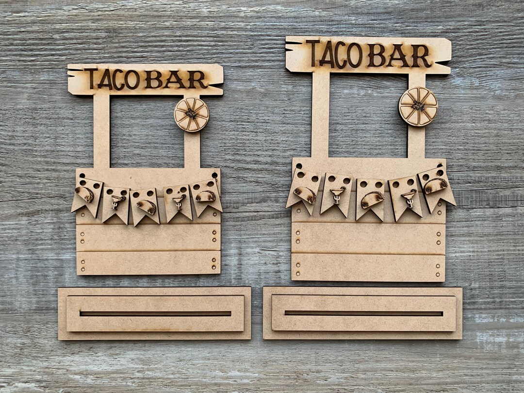 Taco Bar Booth/ Taco Bar for Tiered Tray/ Small Taco Bar Stand/ Taco ...