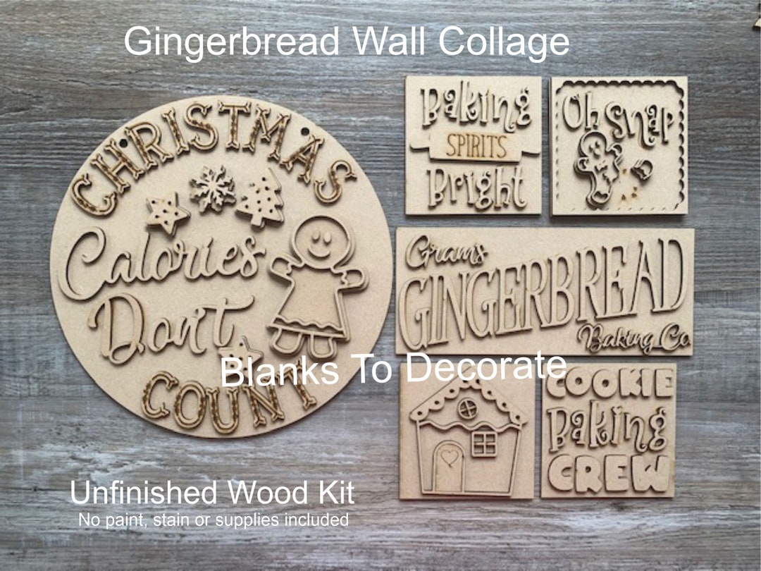 Gingerbread Wall Collage/ Gingerbread Tiered Tray Decorations ...