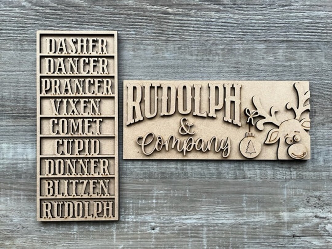 Reindeer Tiered Tray Signs/ Rudolph & Company/ Reindeer Names ...