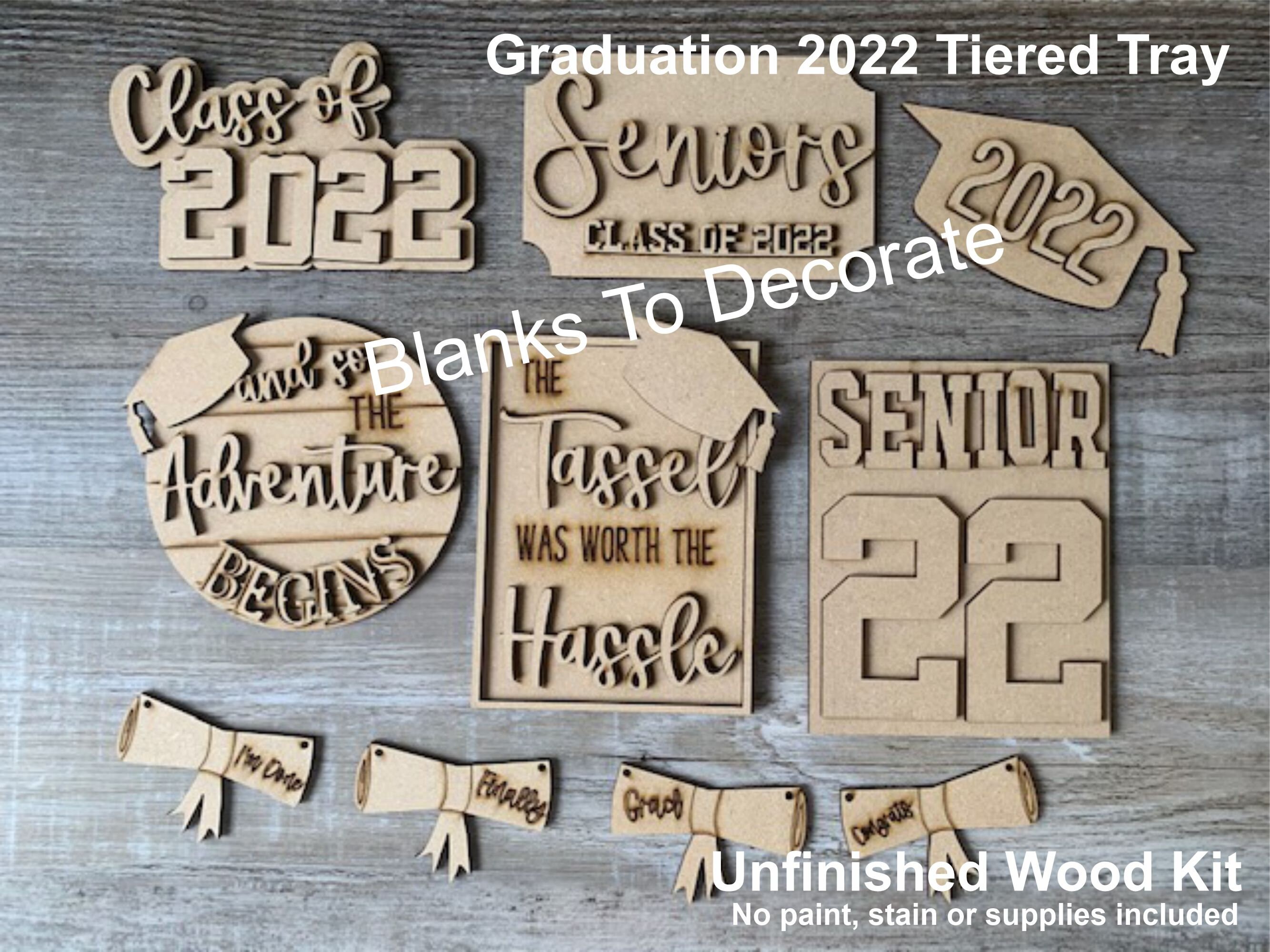 Craft Supplies & Tools Graduation Tiered Tray DIY Wood Blanks ...