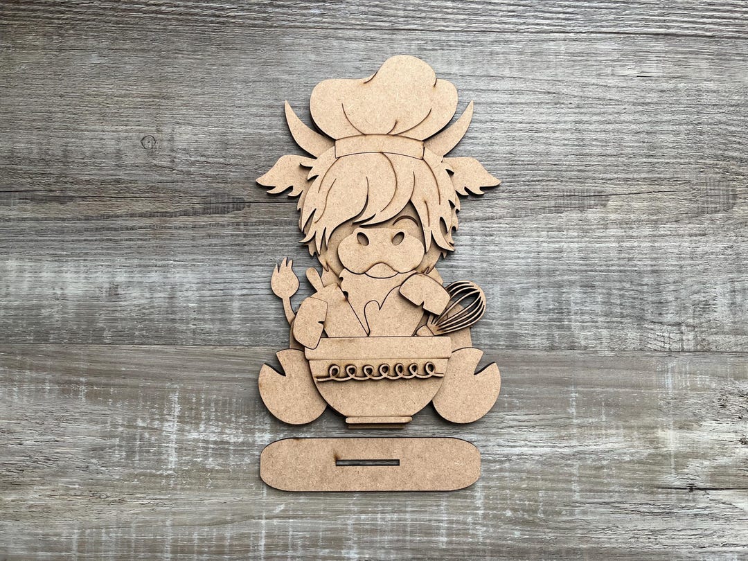 Cooking Highland Cow/ Kitchen Highland Cow/ Highland Cow Chef/ Baking ...