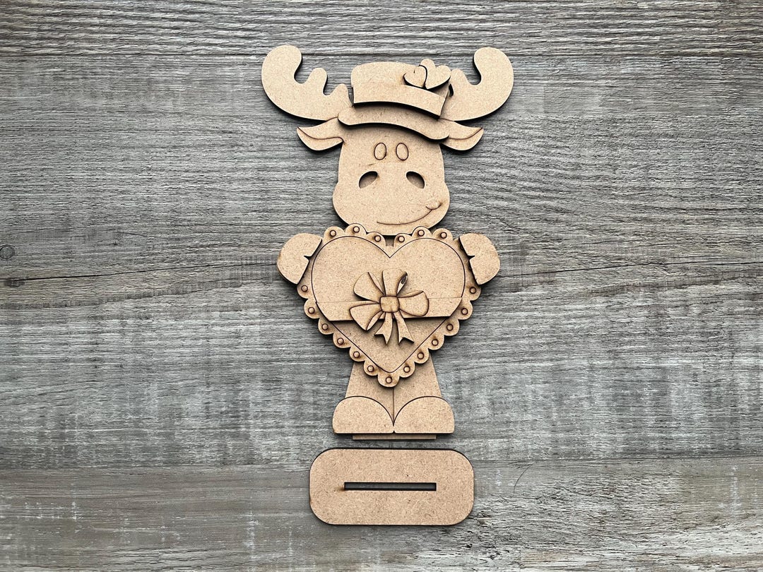 Valentine Moose/ Love Moose/ Moose With Heart/ Standing Moose/ Moose ...