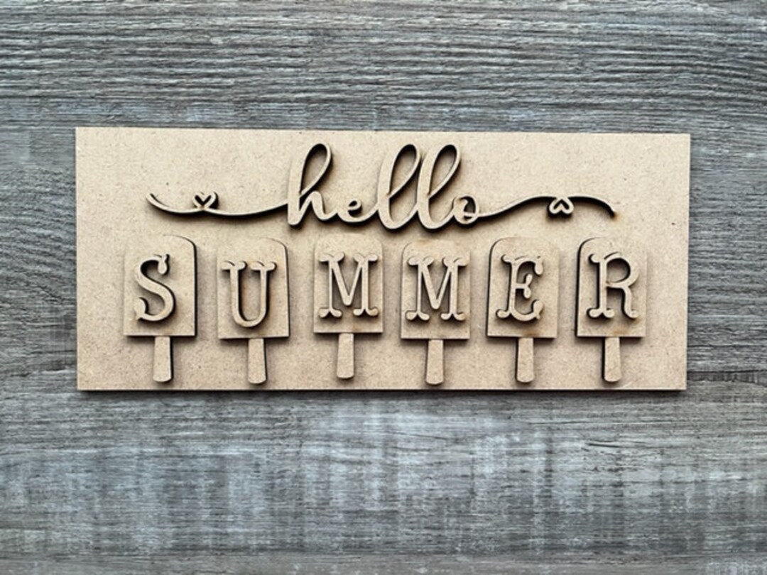 Hello Summer Sign/ Summer Rectangle Sign/ Summer Popsicle Signs/ Summer ...