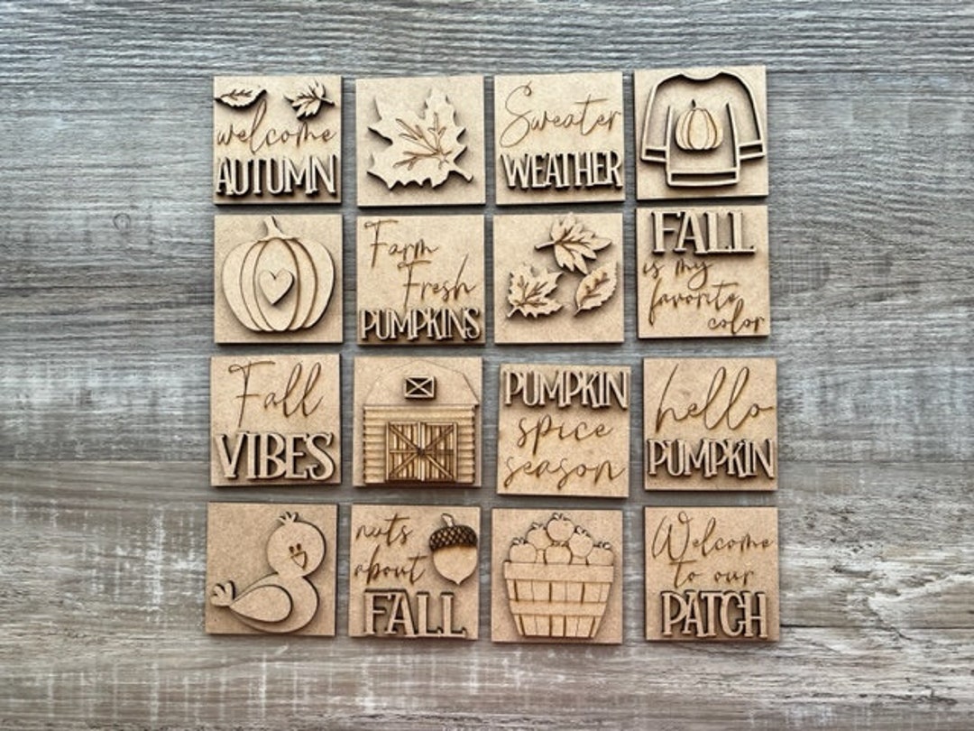 Mini Fall Inserts/ Mini Fall Signs/ Mini Fall Tiered Tray Signs/ Mini ...