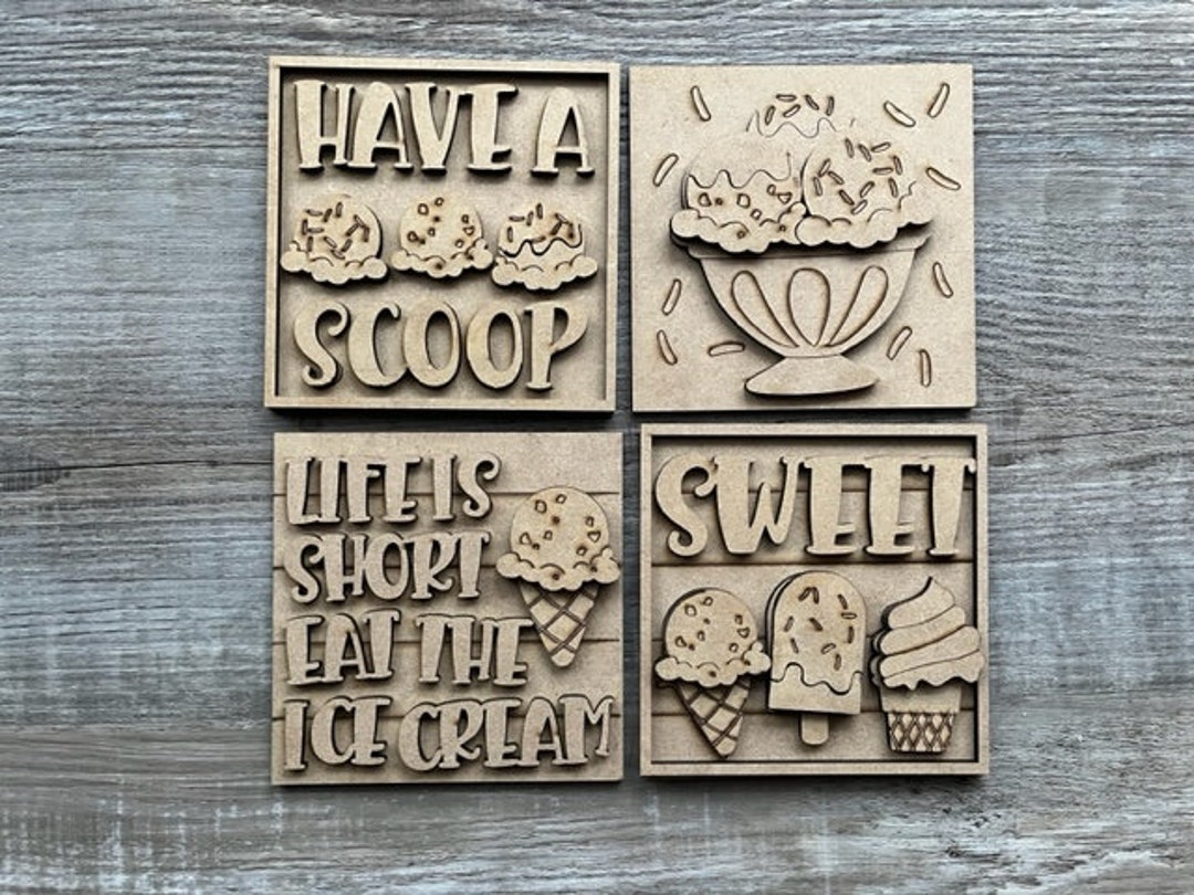 Ice Cream Tiered Tray Signs/ Ice Cream Ladder Signs/ Ice Cream Blanks ...