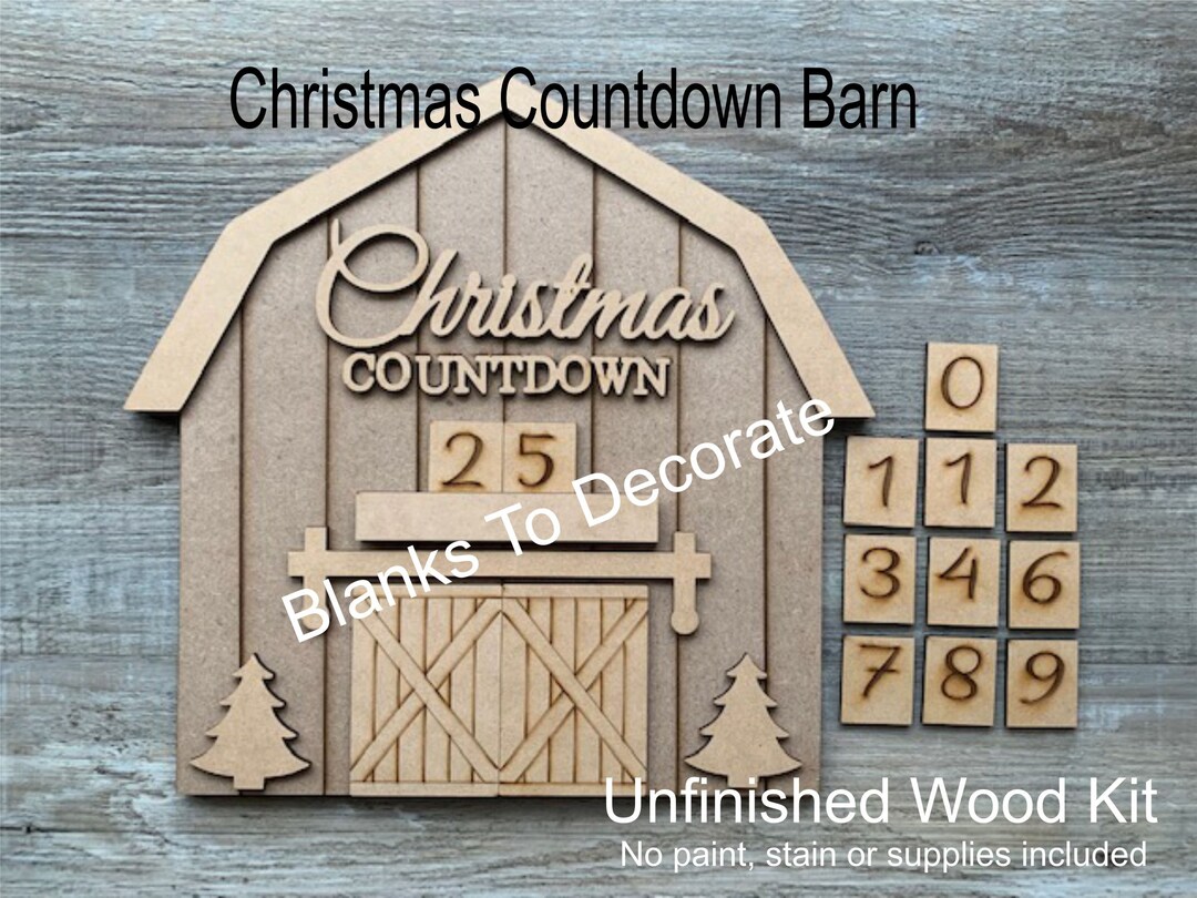 Barn Christmas Countdown/ Christmas Countdown Sign/ Barn Countdown ...