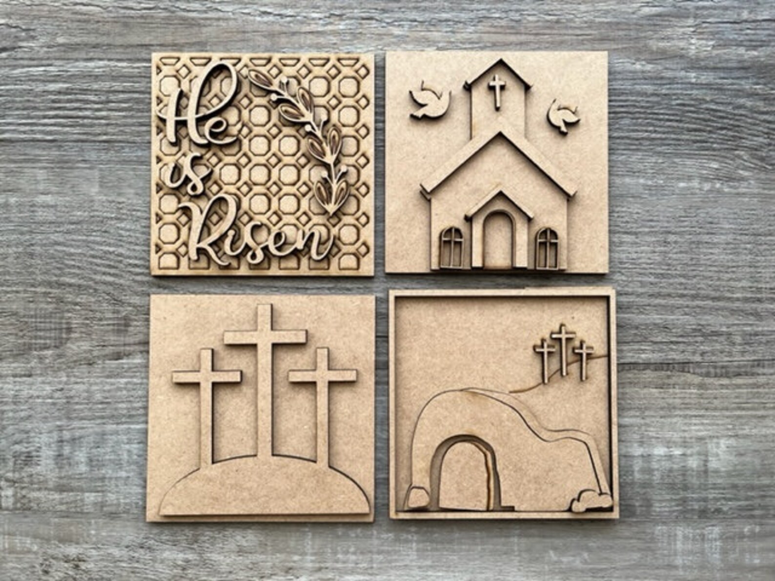 Religious Tiered Tray Signs/ Religious Ladder Signs/ He is Risen ...