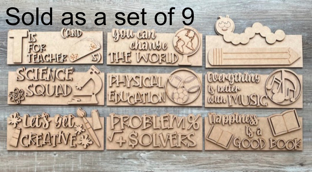 Interchangeable School Banner Inserts/ 9 Teacher Banner Inserts ...