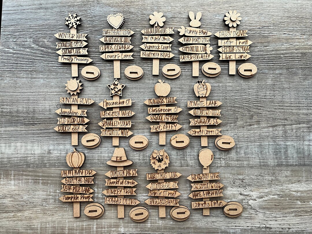 Mini Street Signs/ Seasonal Street Signs/ Seasonal Blanks/ Street Signs ...