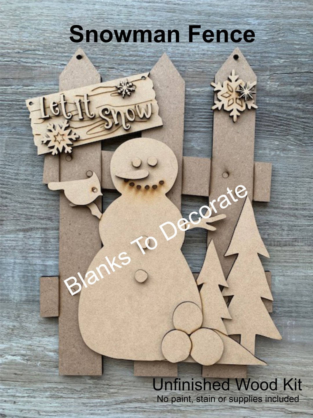 Snowman Fence/ Interchangeable Fence/ Winter Fence/ Leaning Fence ...