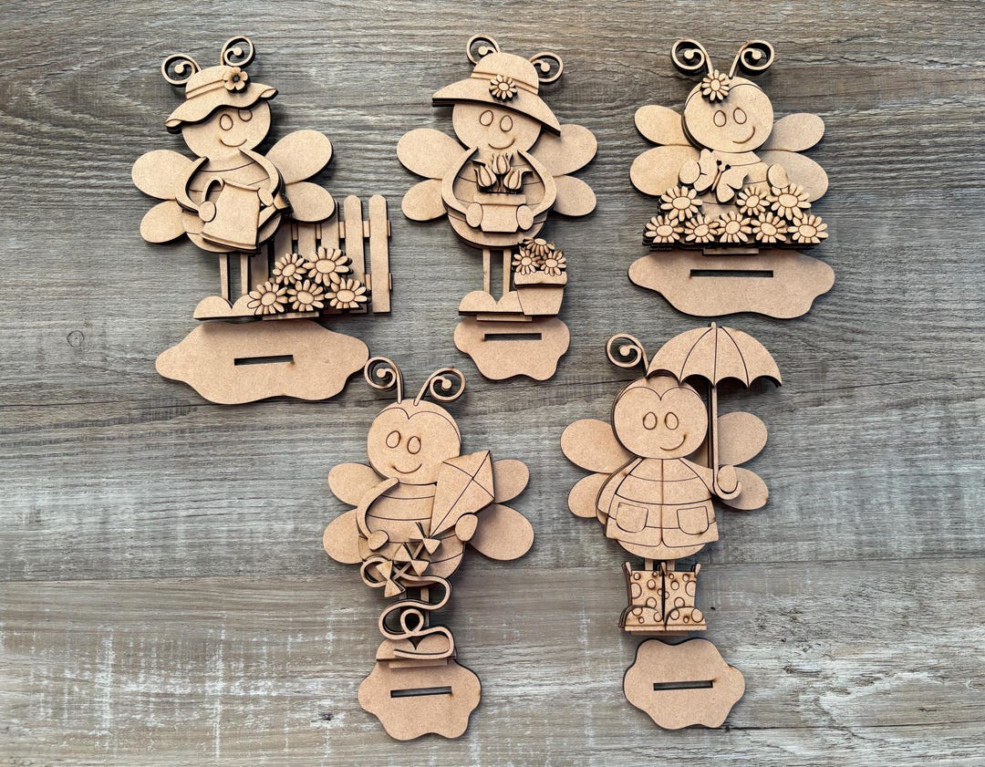 Spring Bees/ Standing Bees/ Spring Bee Tiered Tray Pieces/ DIY Bee ...