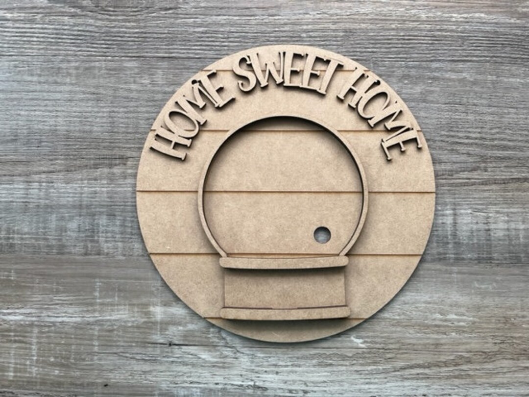 Snow Globe Door Hanger / Interchangeable Snow Globe/ Home Sweet Home ...