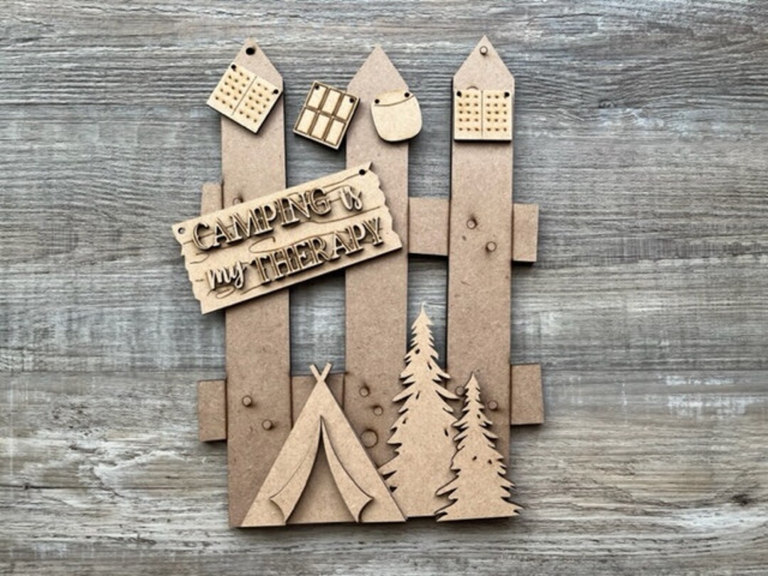 Tent Fence/ Camping Fence/ Camping is My Therapy/ Interchangeable Fence ...