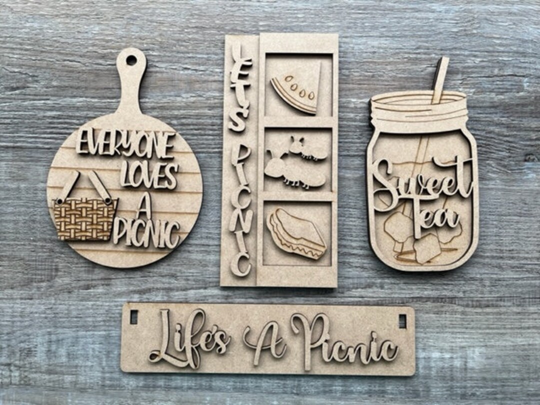 Picnic Signs/ Picnic Blanks/ Let's Picnic/ Life's a Picnic/ Wagon Signs ...