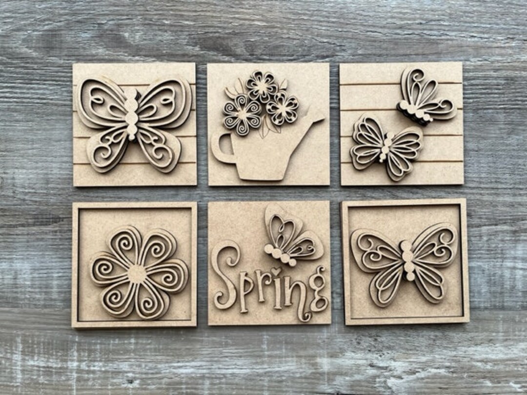 Spring Butterfly Tiered Tray Signs/ Spring Inserts/ Spring Ladder ...
