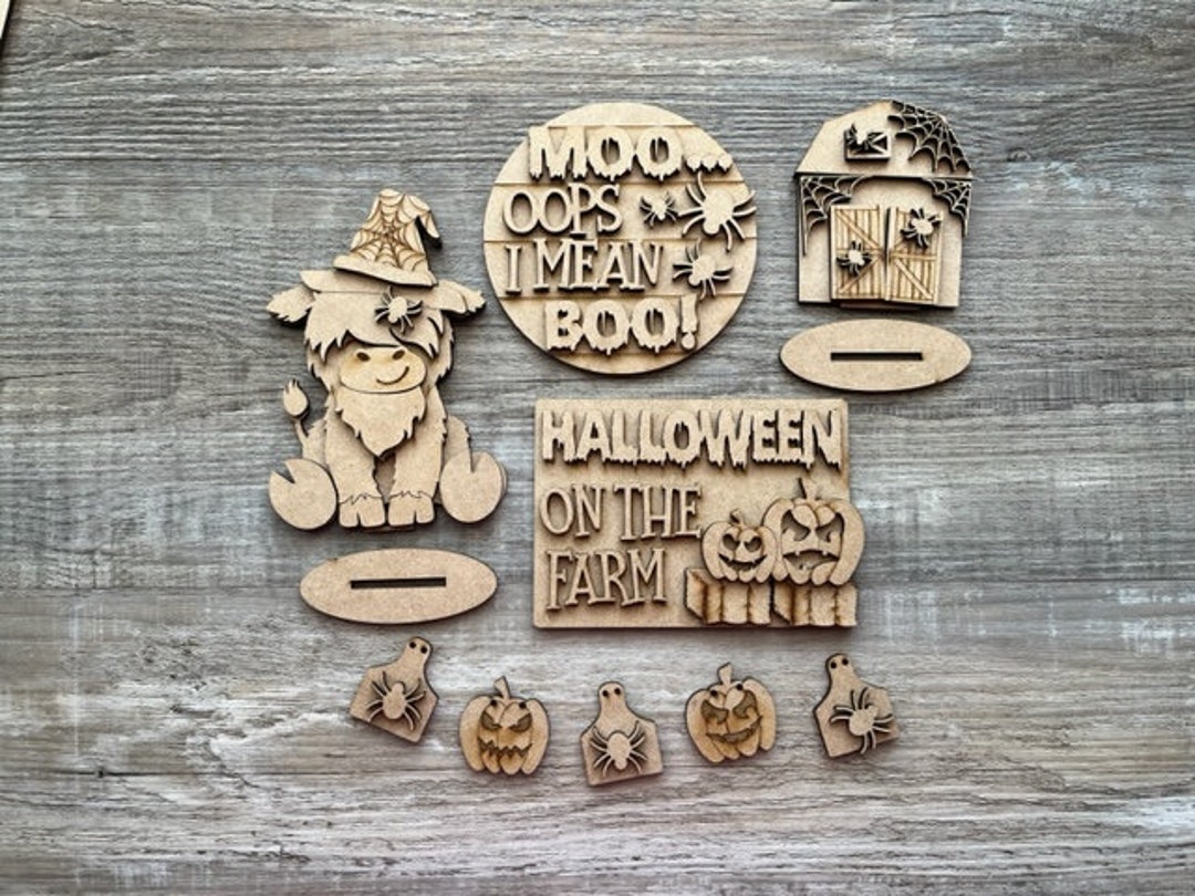 Halloween Highland Cow Tiered Tray/ Moo Oops I Mean Boo/ Highland Cow ...