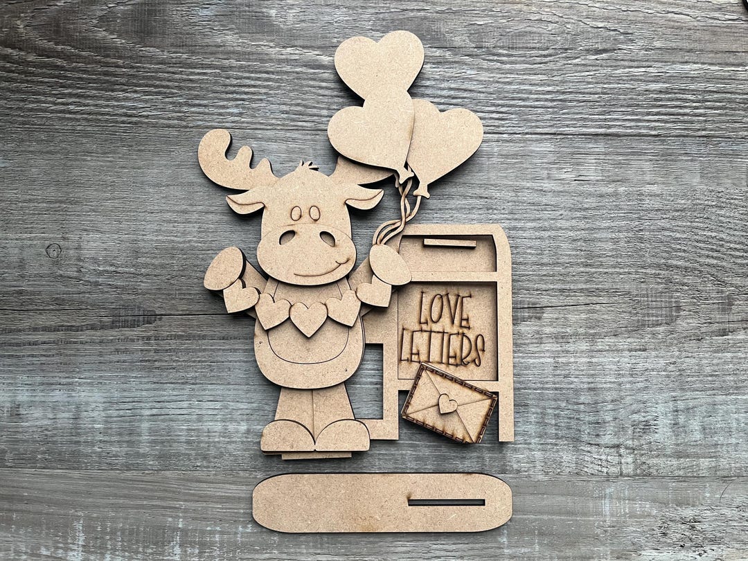 Valentine Moose/ Love Moose/moose With Mailbox/ Standing Moose/ Moose ...